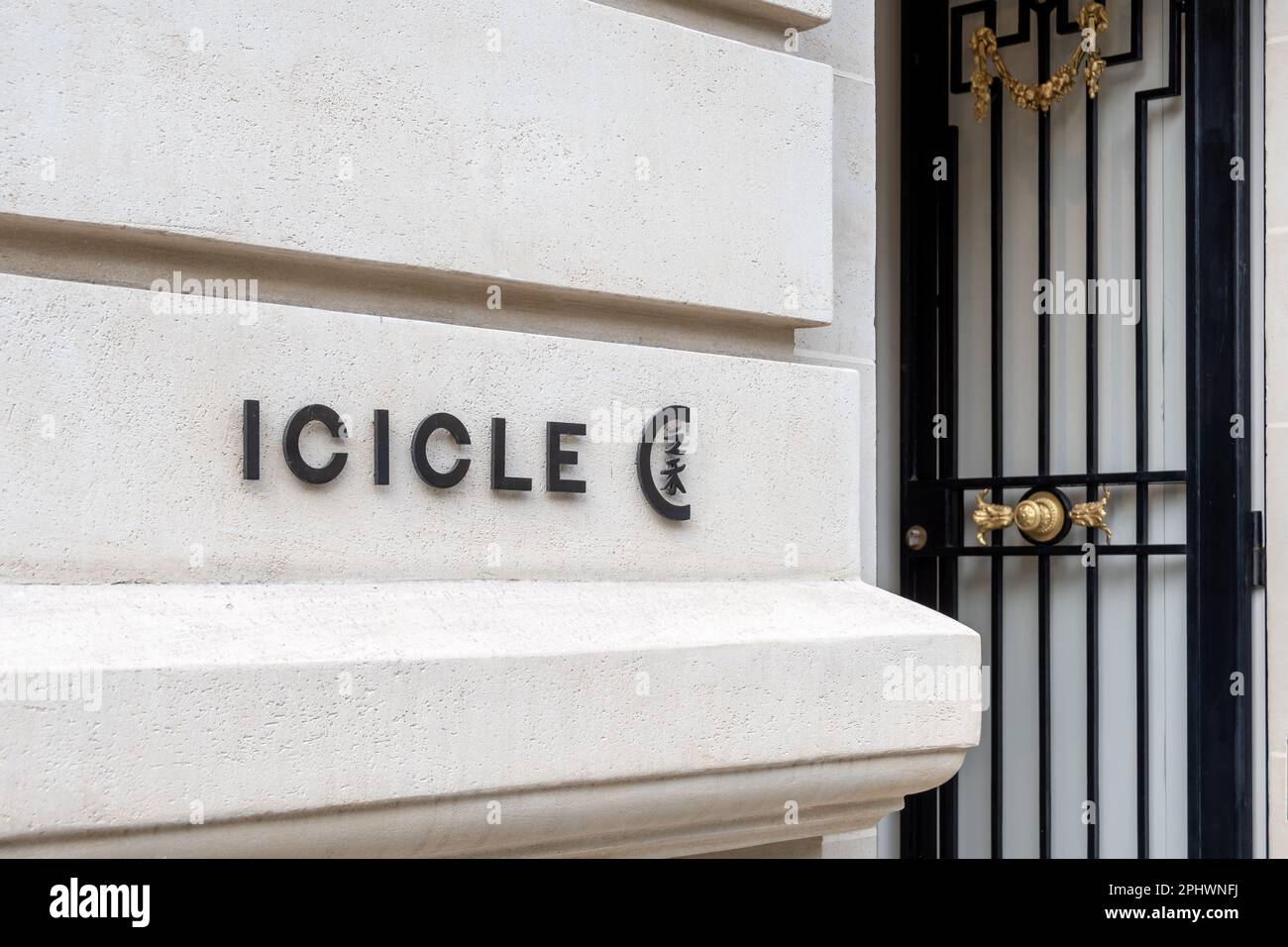 Entrance and sign of an Icicle store, a Chinese brand of natural and ...