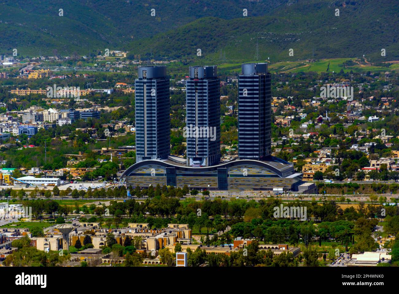 aerial view of capital city of Pakistan, bird eye view of Islamabad ...
