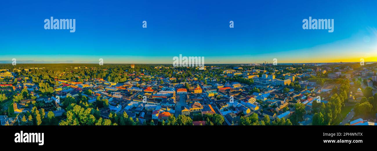 Sunset panorama of Finnish town Rauma Stock Photo - Alamy