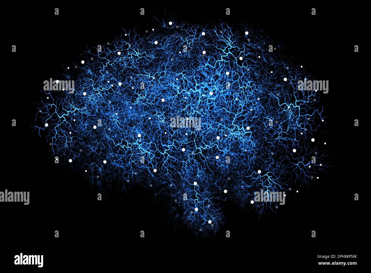 Brain neural pathway, artificial rendering and digital graphic of ...