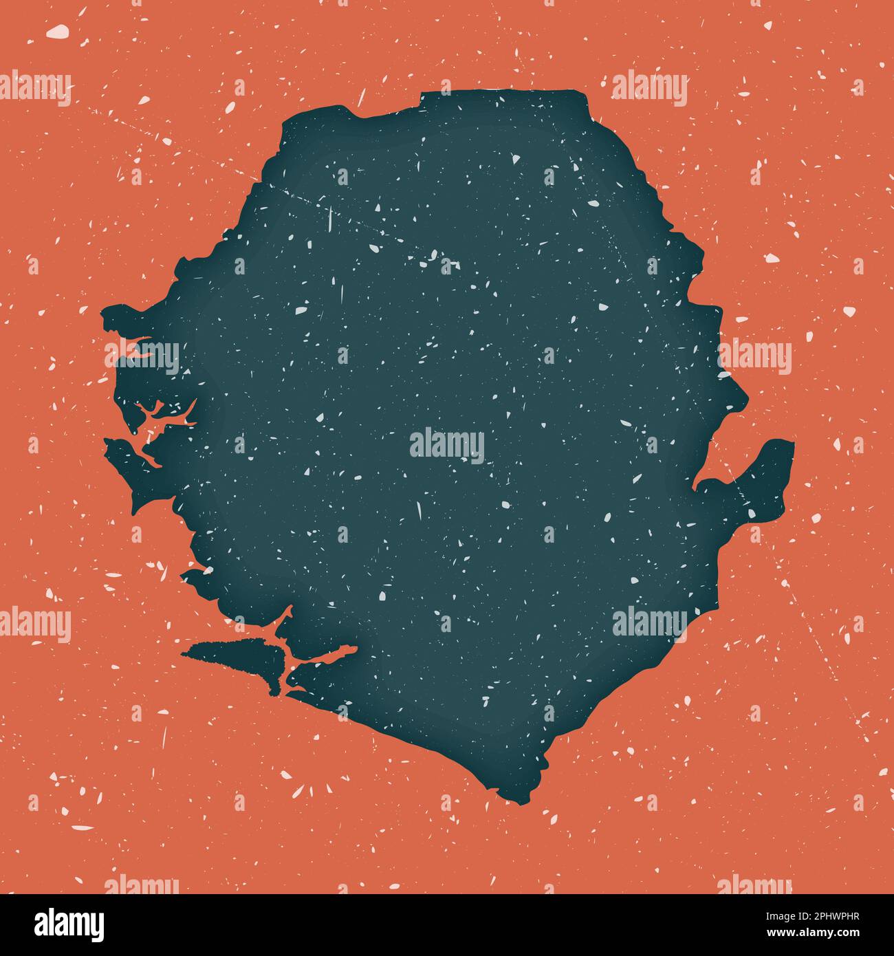 Sierra Leone vintage map. Grunge map of the country with distressed ...