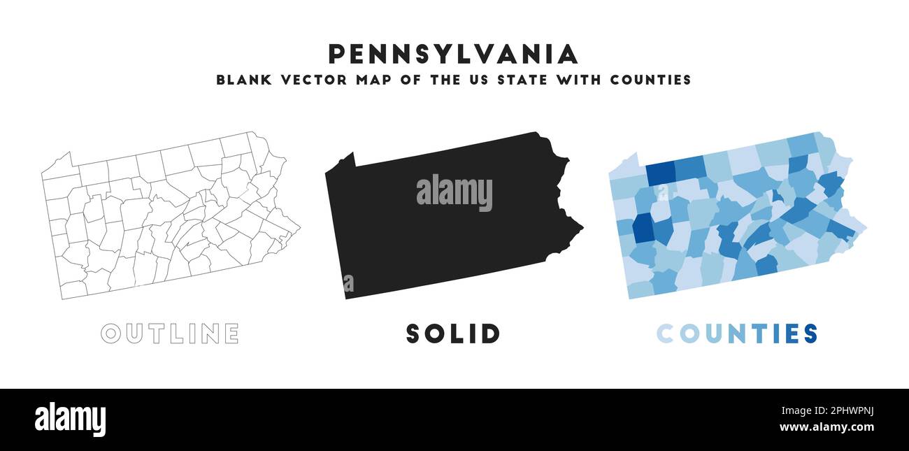 Pennsylvania map. Borders of Pennsylvania for your infographic. Vector ...