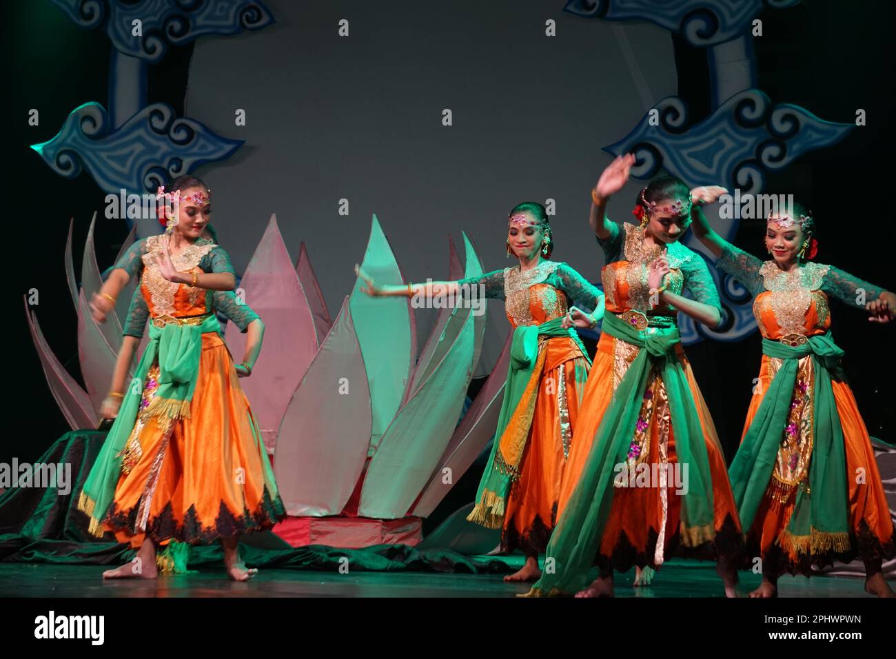 Indonesian perform loh jinawi dance. This dance symbolizes peace ...