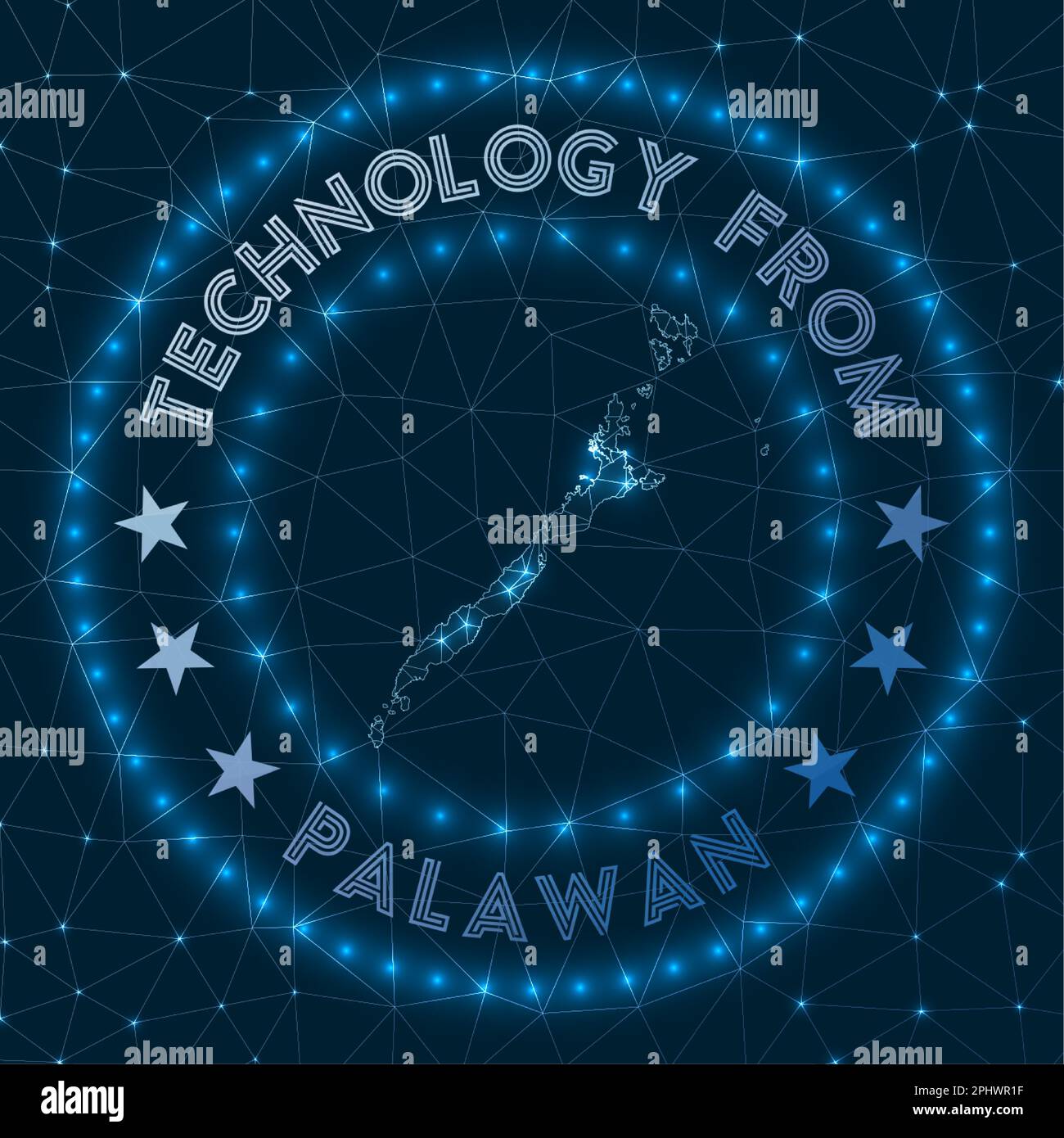 Technology From Palawan. Futuristic geometric badge of the island ...