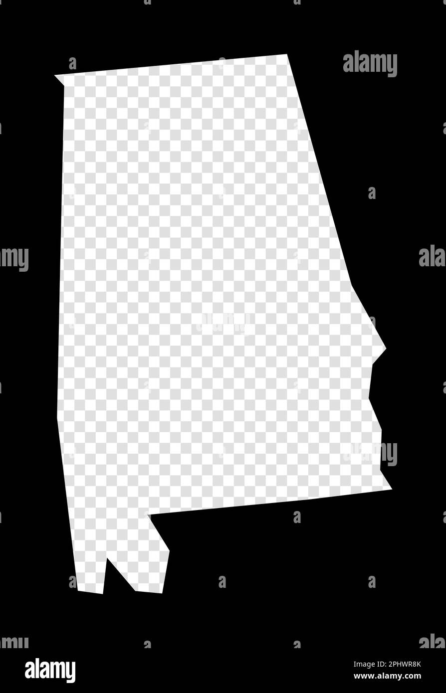Stencil map of Alabama. Simple and minimal transparent map of Alabama ...