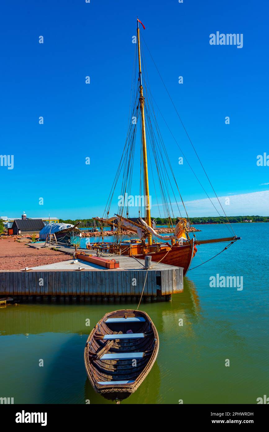 Shipbuilding exposition at Sjökvarteret open air museum in Mariehamn at ...