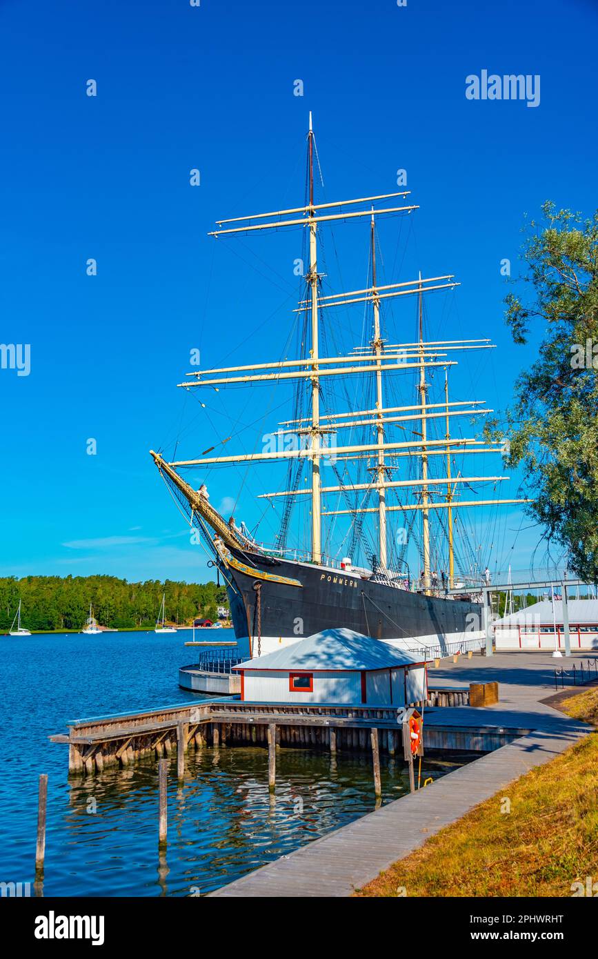 Historical ship Pommern in Mariehamn at Aland islands, Finland Stock ...