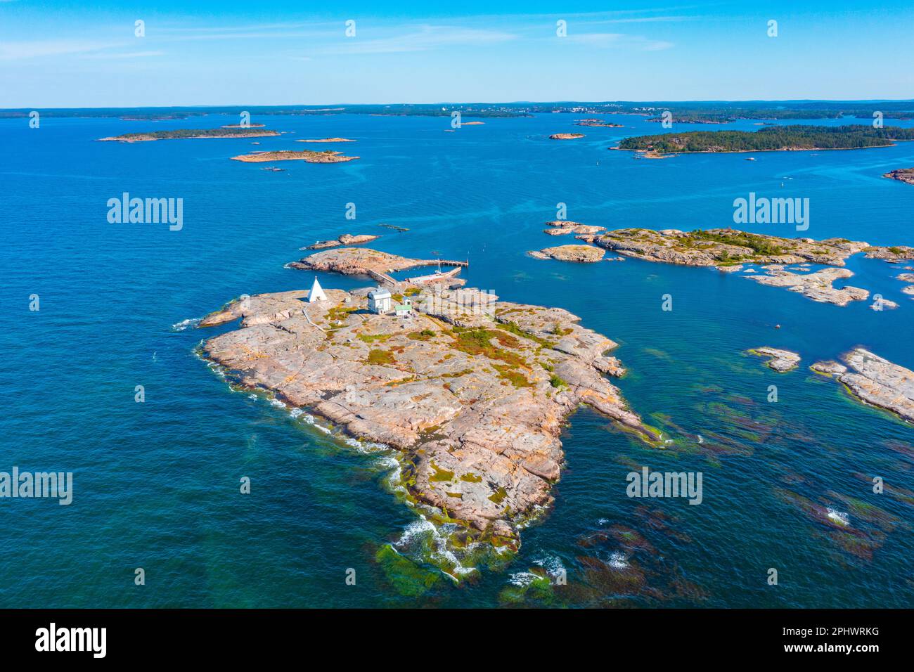 Panorama view of Kobba Klintar pilot station at Aland islands in ...