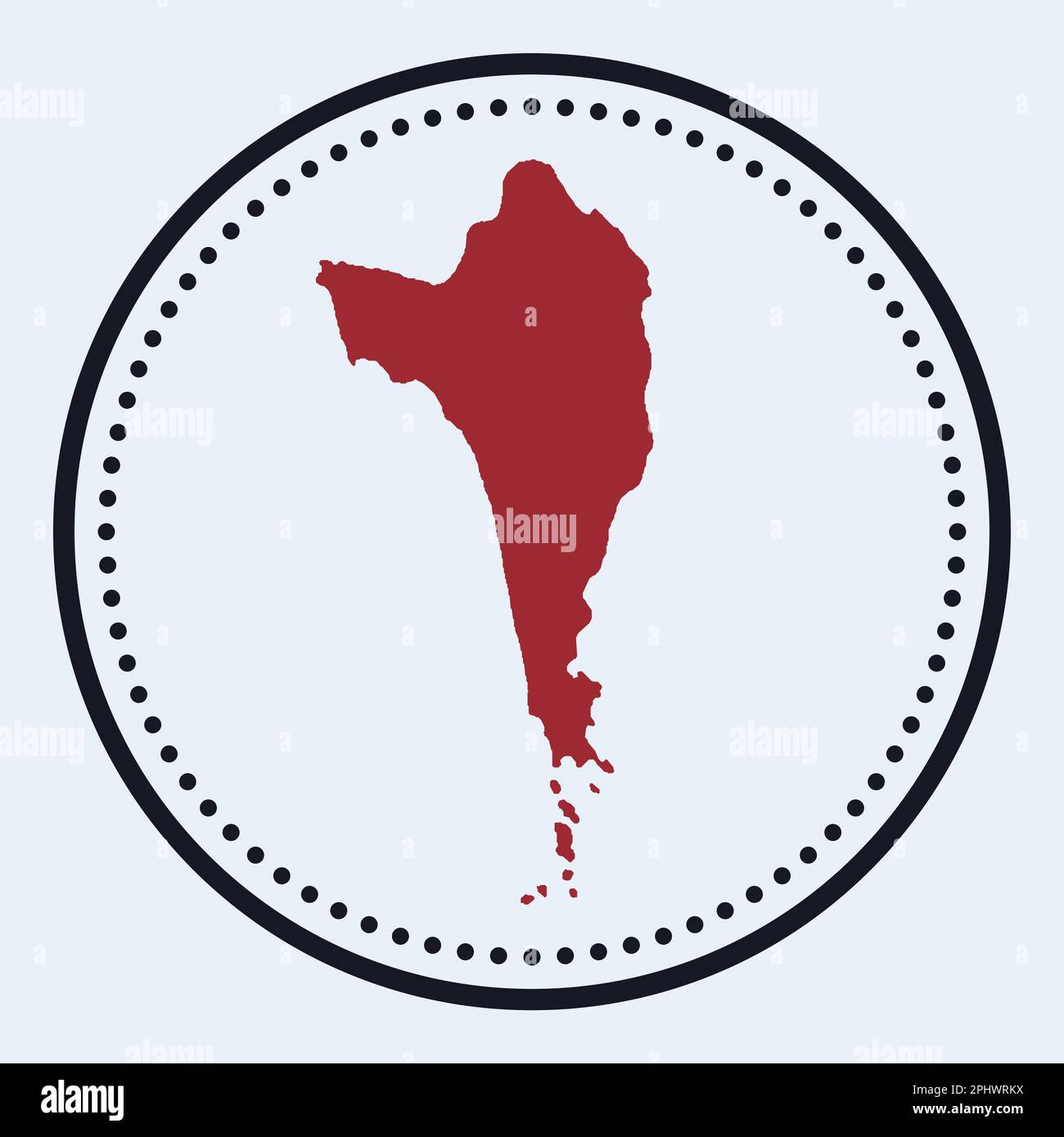 Phu Quoc round stamp. Round logo with island map and title. Stylish ...