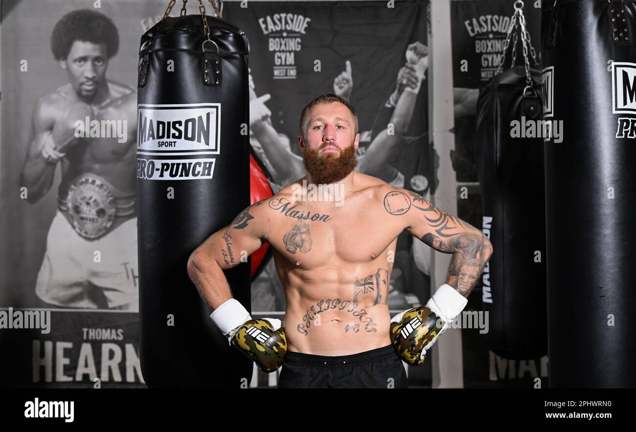 Boxer Floyd Masson is seen posing for a photo during a media event at ...