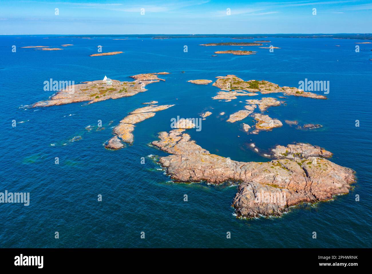 Panorama view of Kobba Klintar pilot station at Aland islands in ...