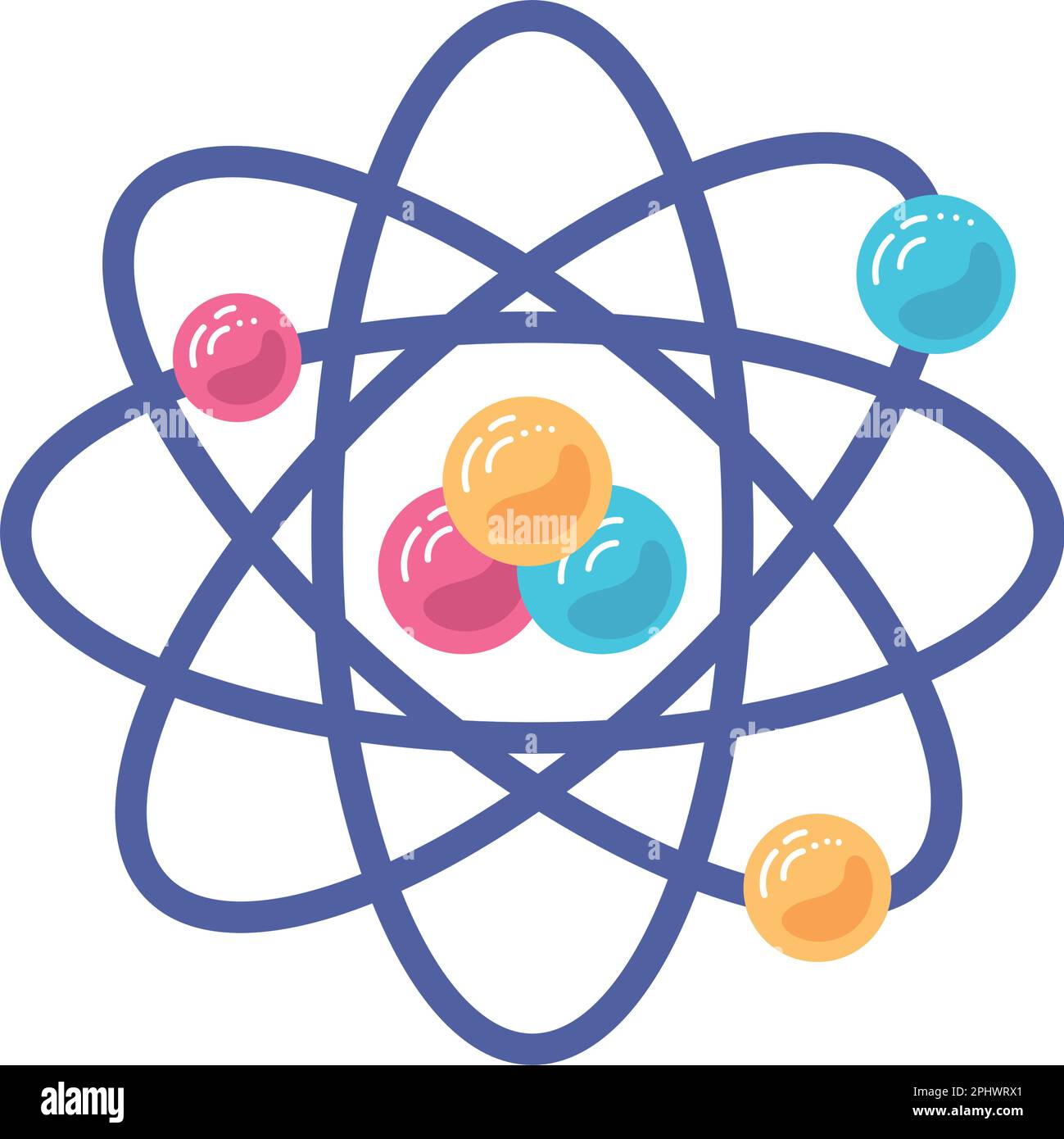 Atomic symbol illustration over white Stock Vector Image & Art - Alamy