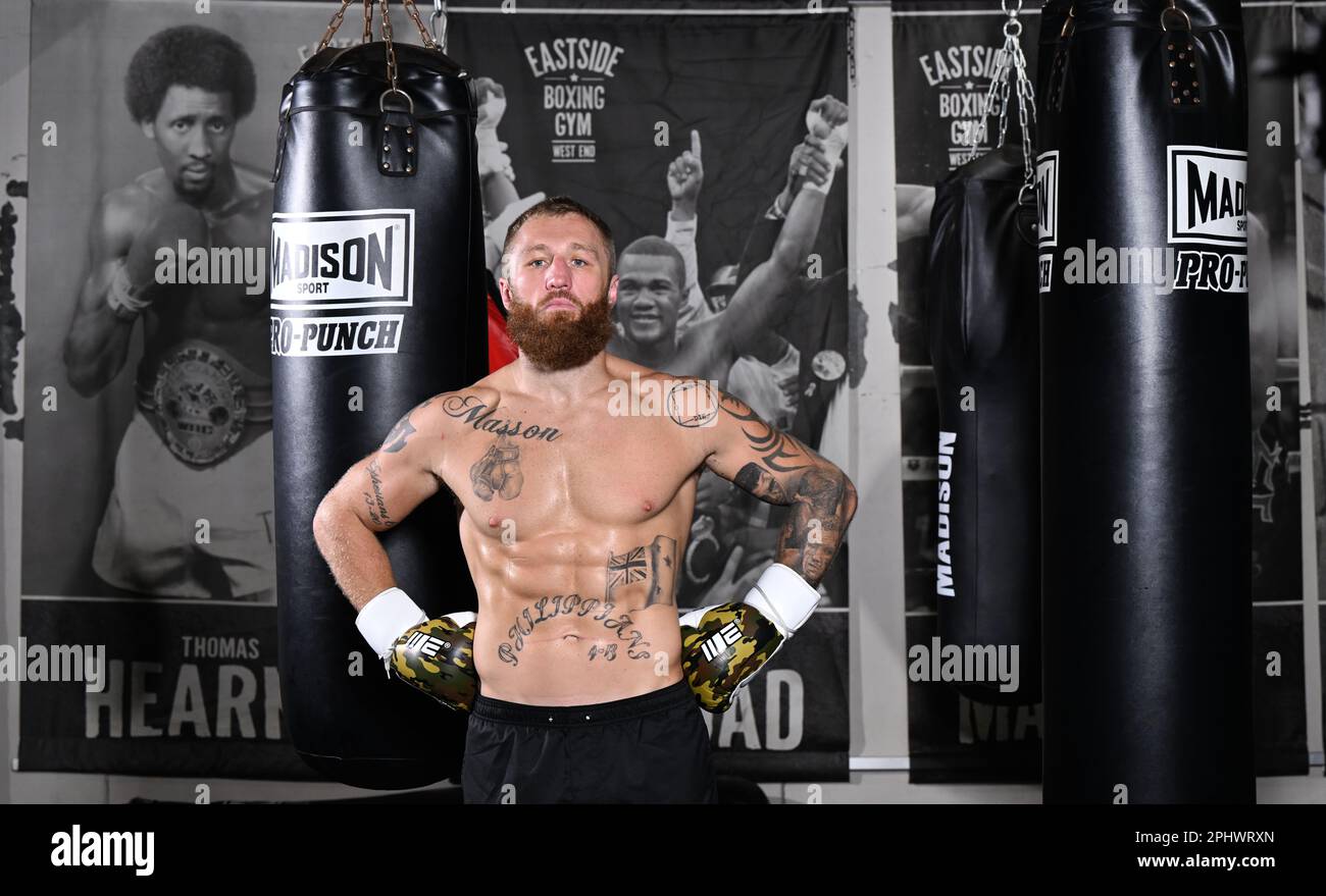 Boxer Floyd Masson is seen posing for a photo during a media event at ...
