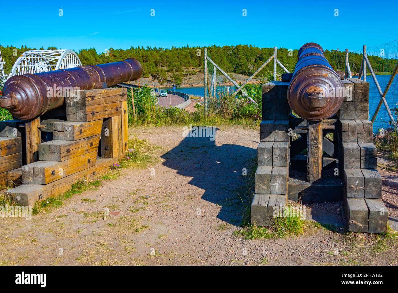 Cannons at Bomarsund fortress at Aland islands in Finland Stock Photo ...