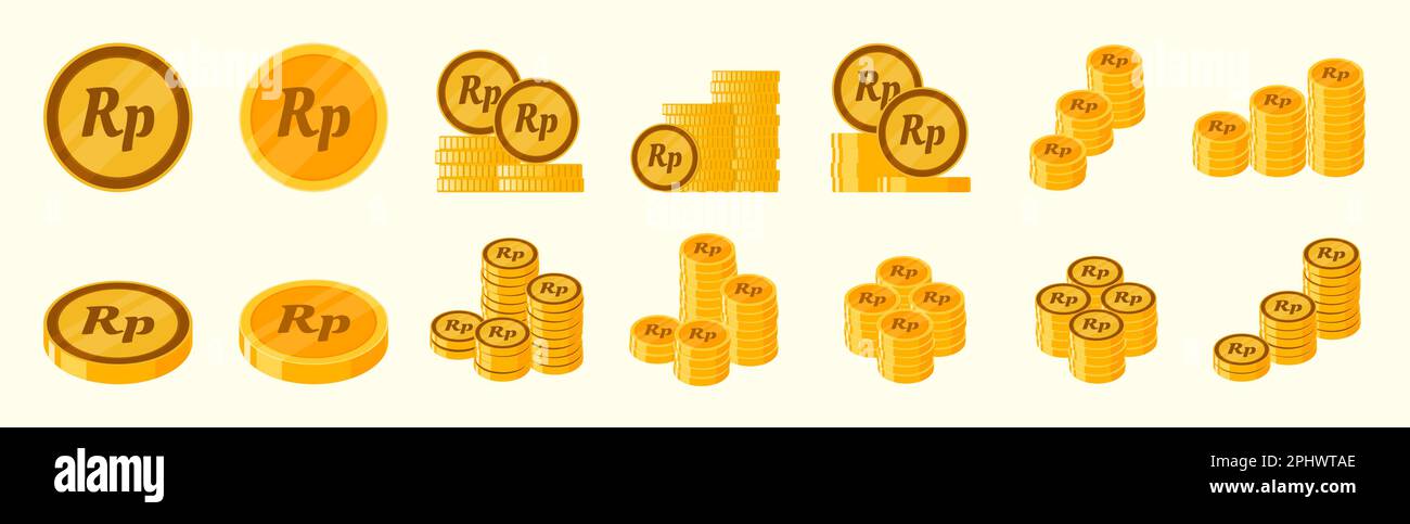 Indonesian Rupiah Coin Icon Set Stock Vector Image & Art - Alamy