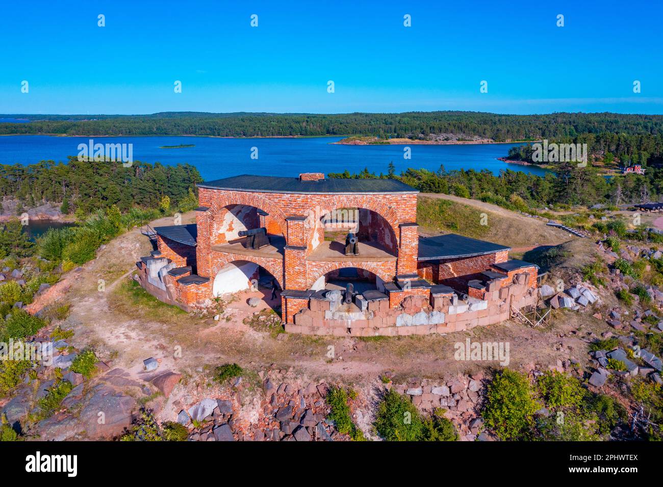 Notvikstornet tower at Bomarsund fortress at Aland islands in Finland ...
