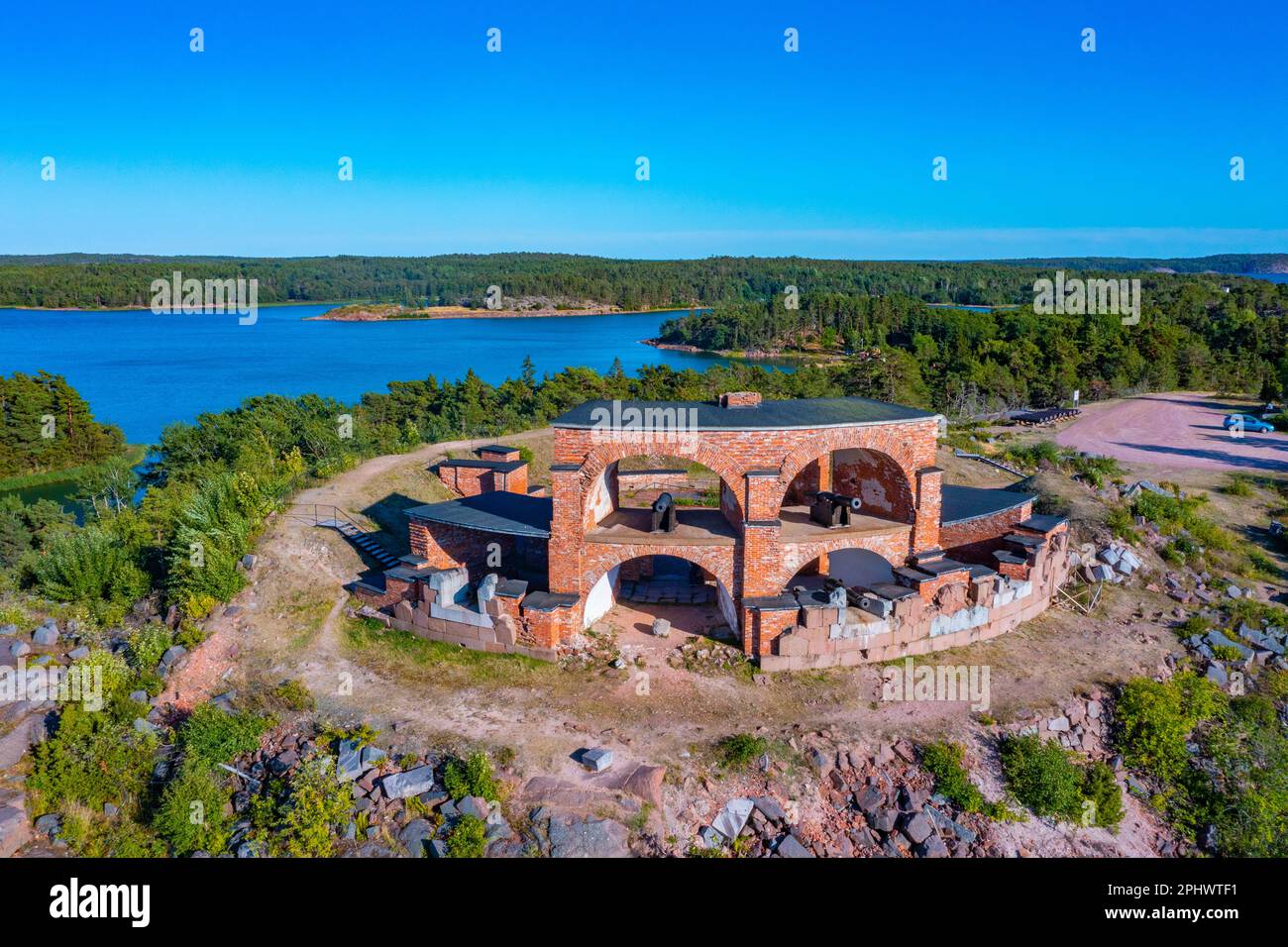 Notvikstornet tower at Bomarsund fortress at Aland islands in Finland ...