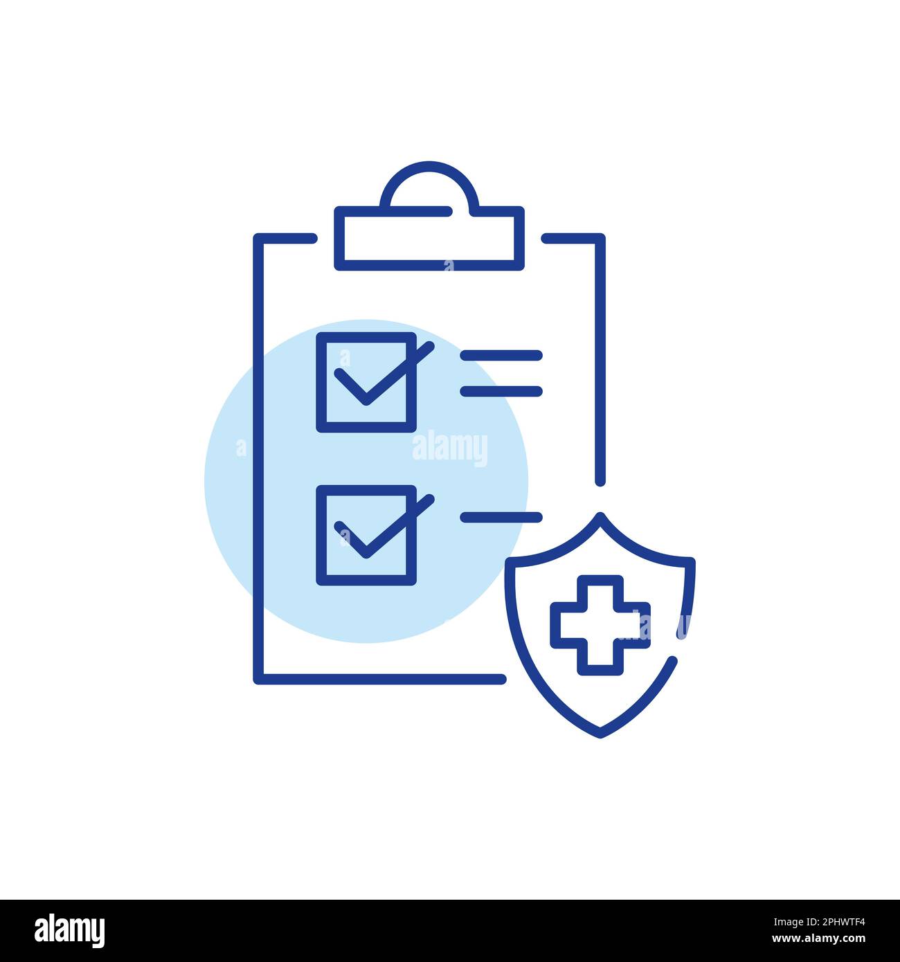 Medical insurance checkup. Health plan policy. Pixel perfect, editable ...