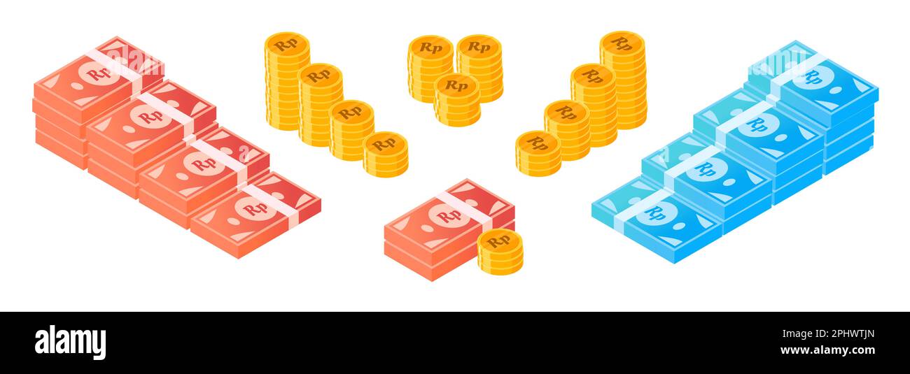 Indonesian Rupiah Money and Coin Bundle Set Stock Vector Image & Art ...
