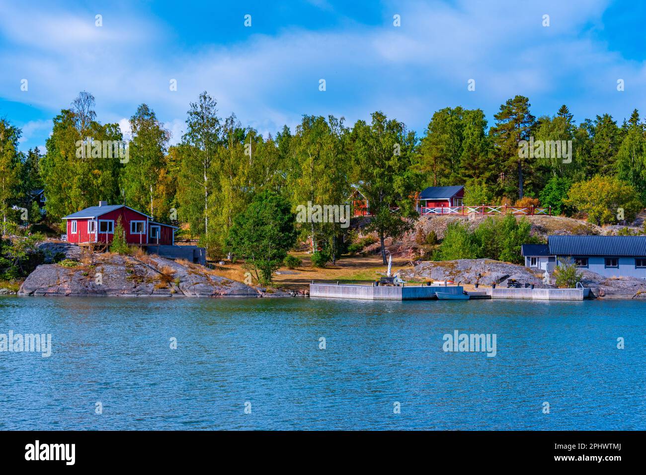 Seaside view of vacation houses at JГ¤rsГ¶, Finland Stock Photo - Alamy