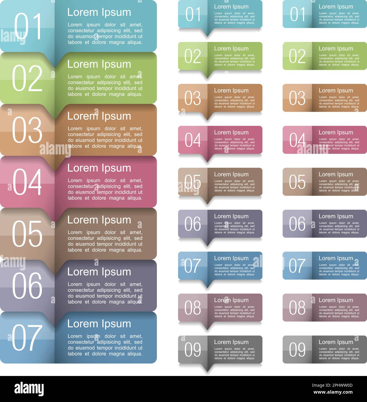 Set of design elements with numbers and place for your text, vector ...