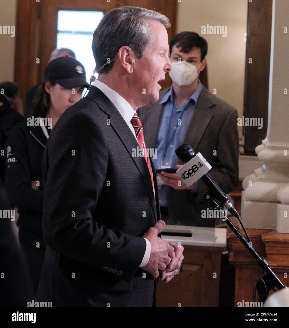 Atlanta Georgia Usa 29th Mar 2023 Governor Brian Kemp R Ga Speaks