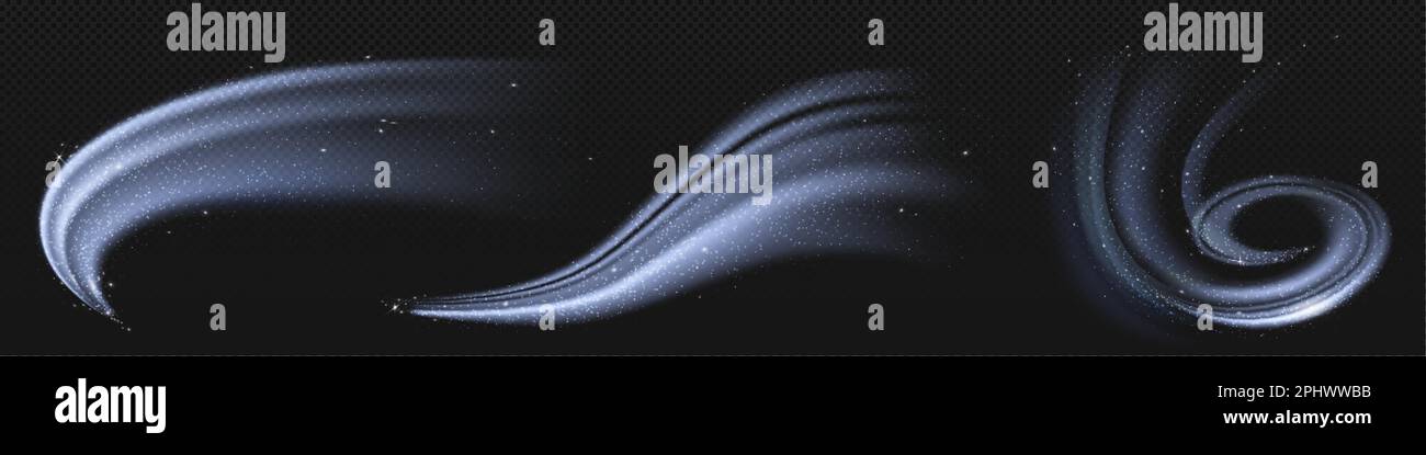 Cold wind snow swirl vector air effect on transparent background. White ...