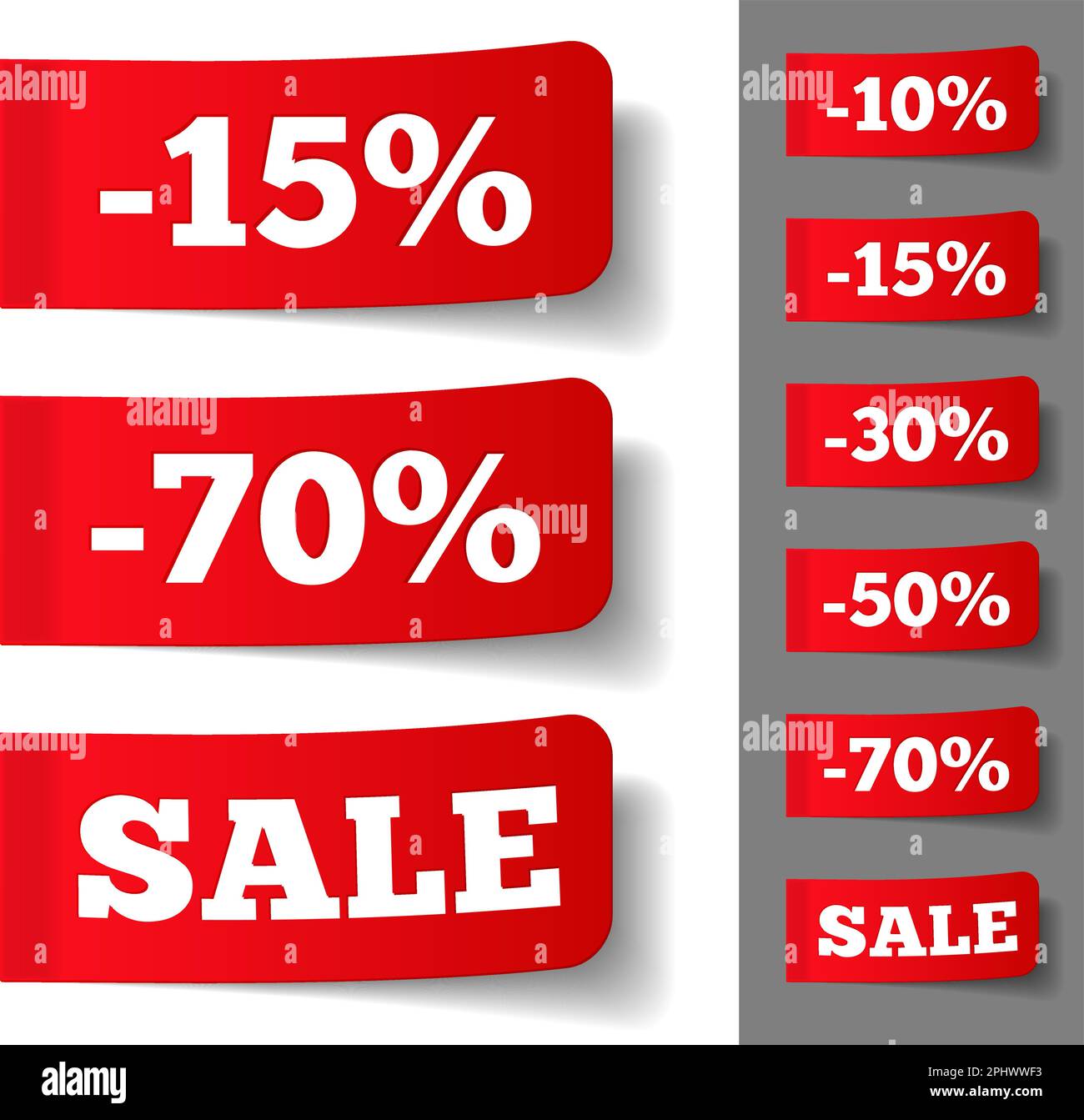 Red stickers with discounts, vector eps10 illustration Stock Vector ...