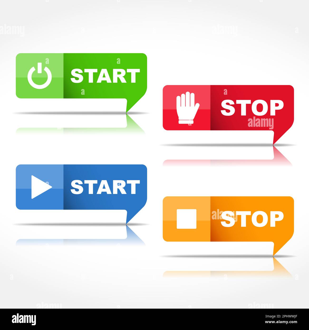 Start and stop buttons, vector eps10 illustration Stock Vector Image ...