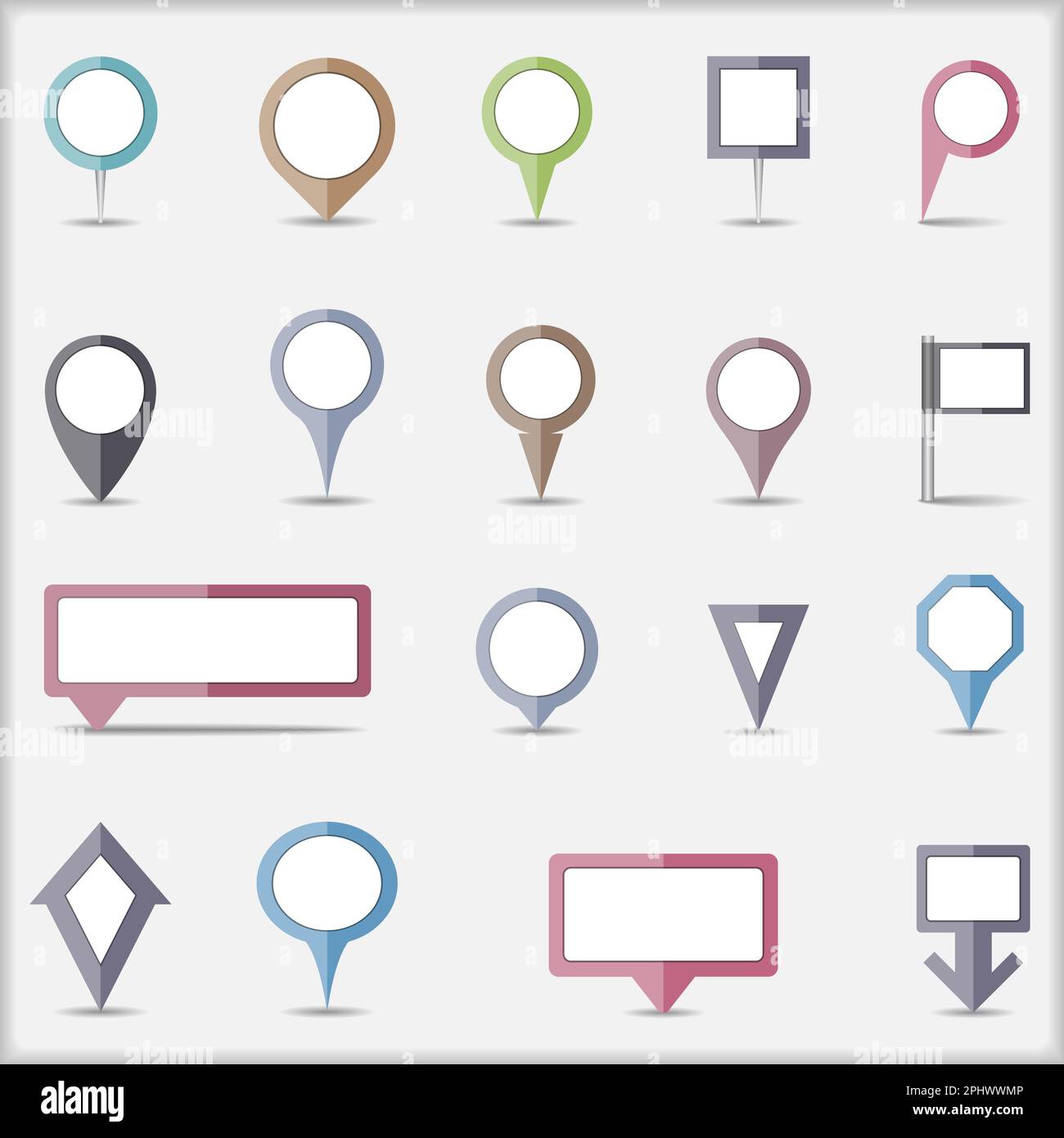 Collection of flat colored map markers, vector eps10 illustration Stock Vector Image & Art - Alamy