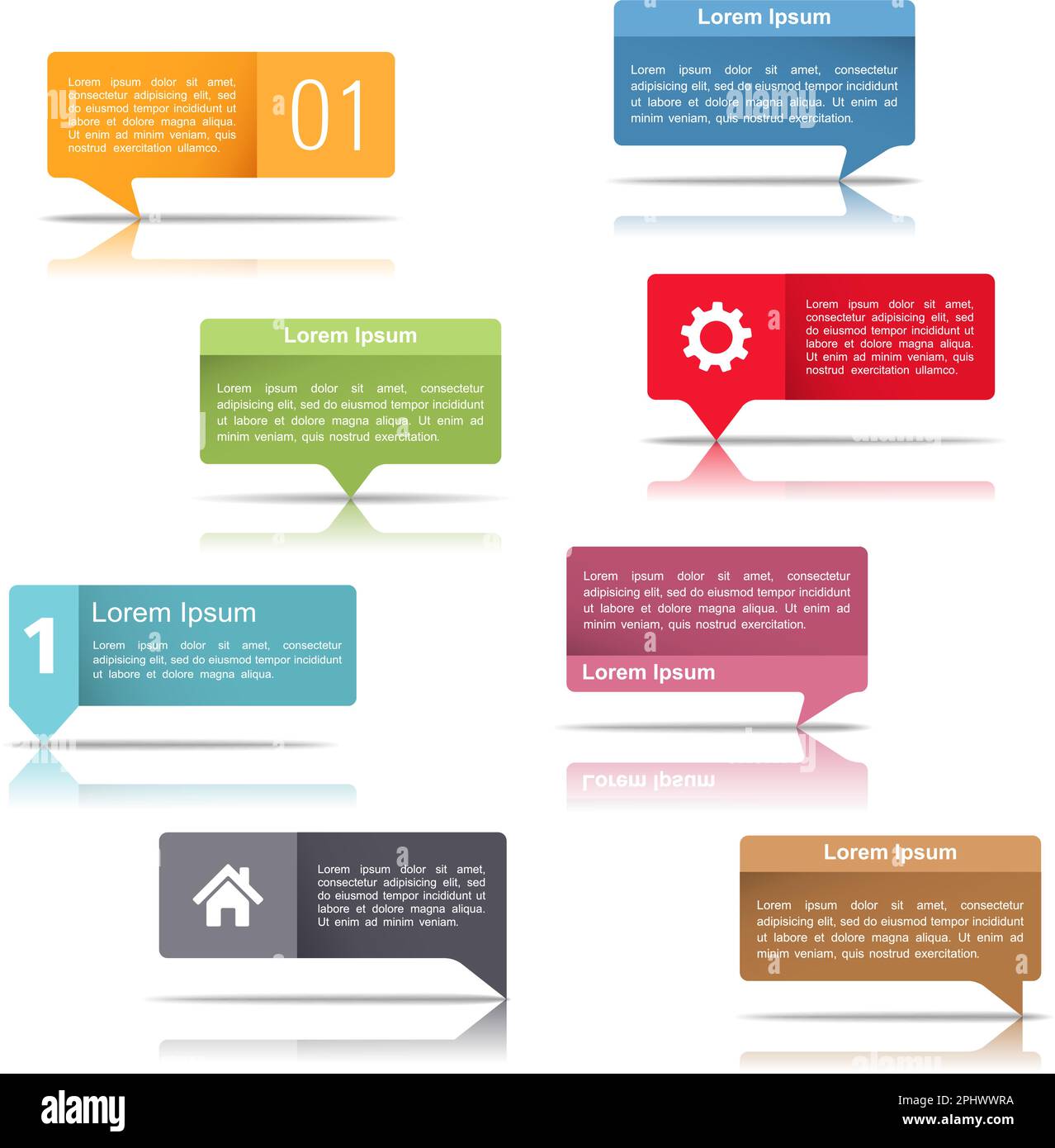 Set of colorful speech bubbles with place for text, vector eps10 ...