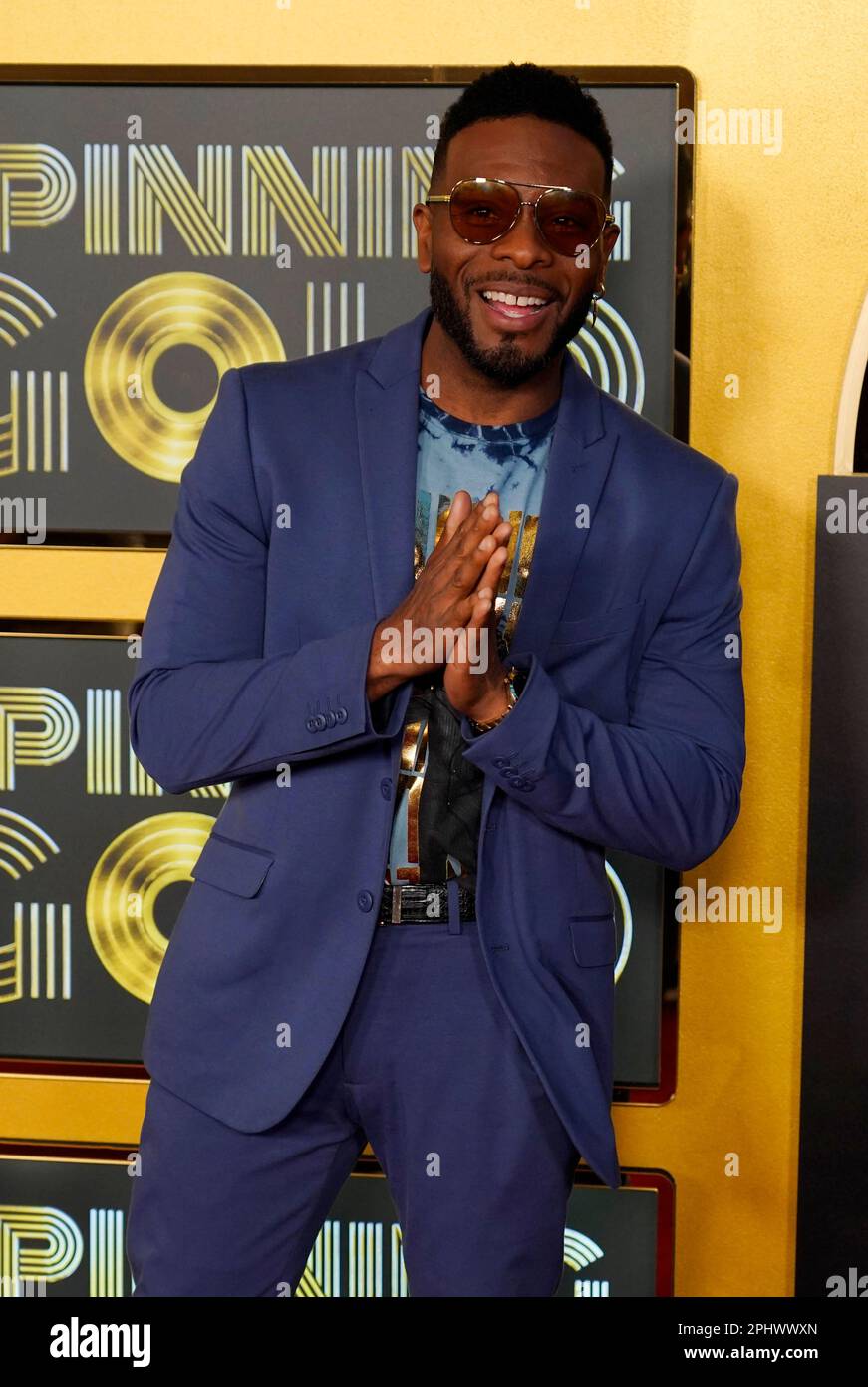 Kel Mitchell poses at the premiere of the film "Spinning Gold ...
