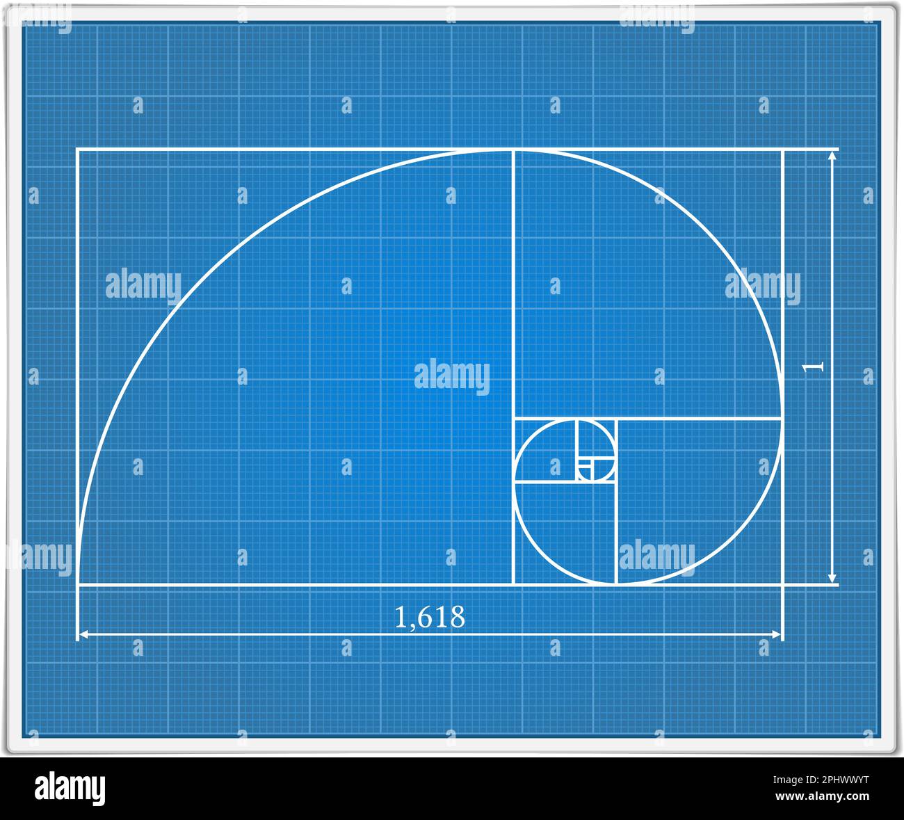 Illustration of a golden section, vector eps10 illustration Stock ...