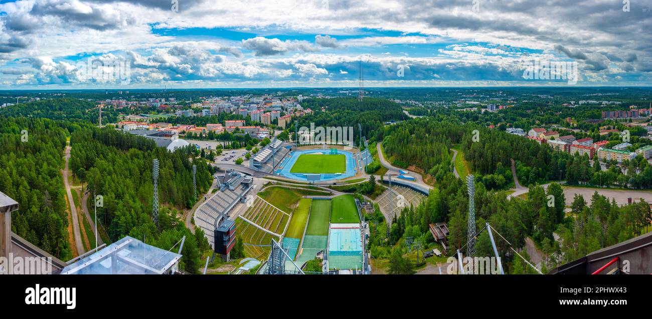 Ski jumping and sport stadium in Finnish town Lahti Stock Photo - Alamy