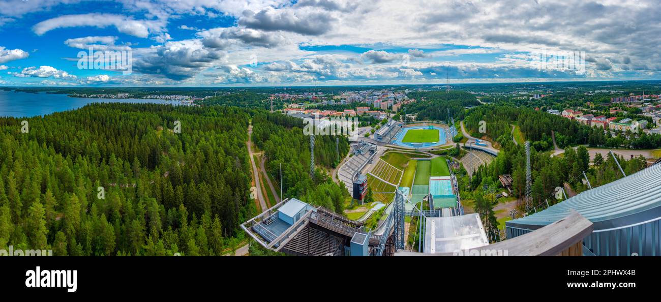 Ski jumping and sport stadium in Finnish town Lahti Stock Photo - Alamy