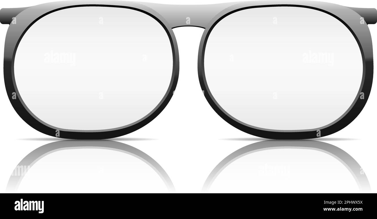 Glasses with reflection on white background, vector eps10 illustration ...