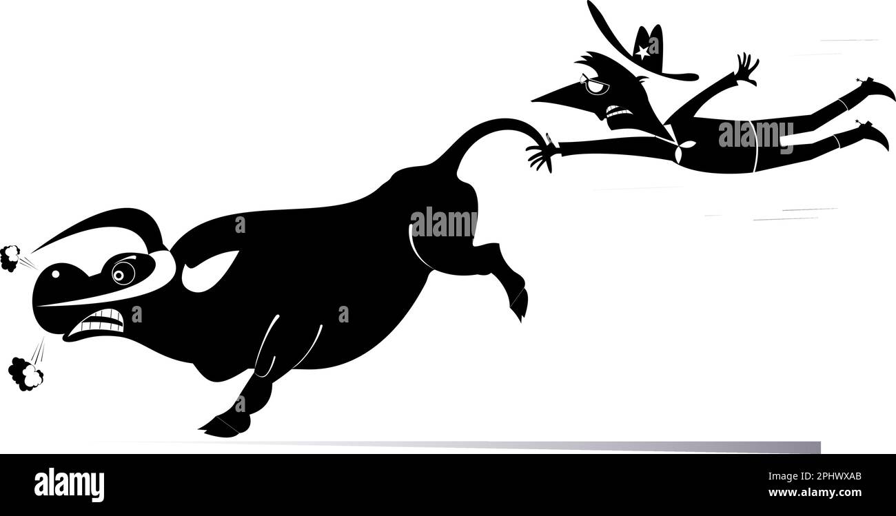 Man catching bull Stock Vector Images - Alamy