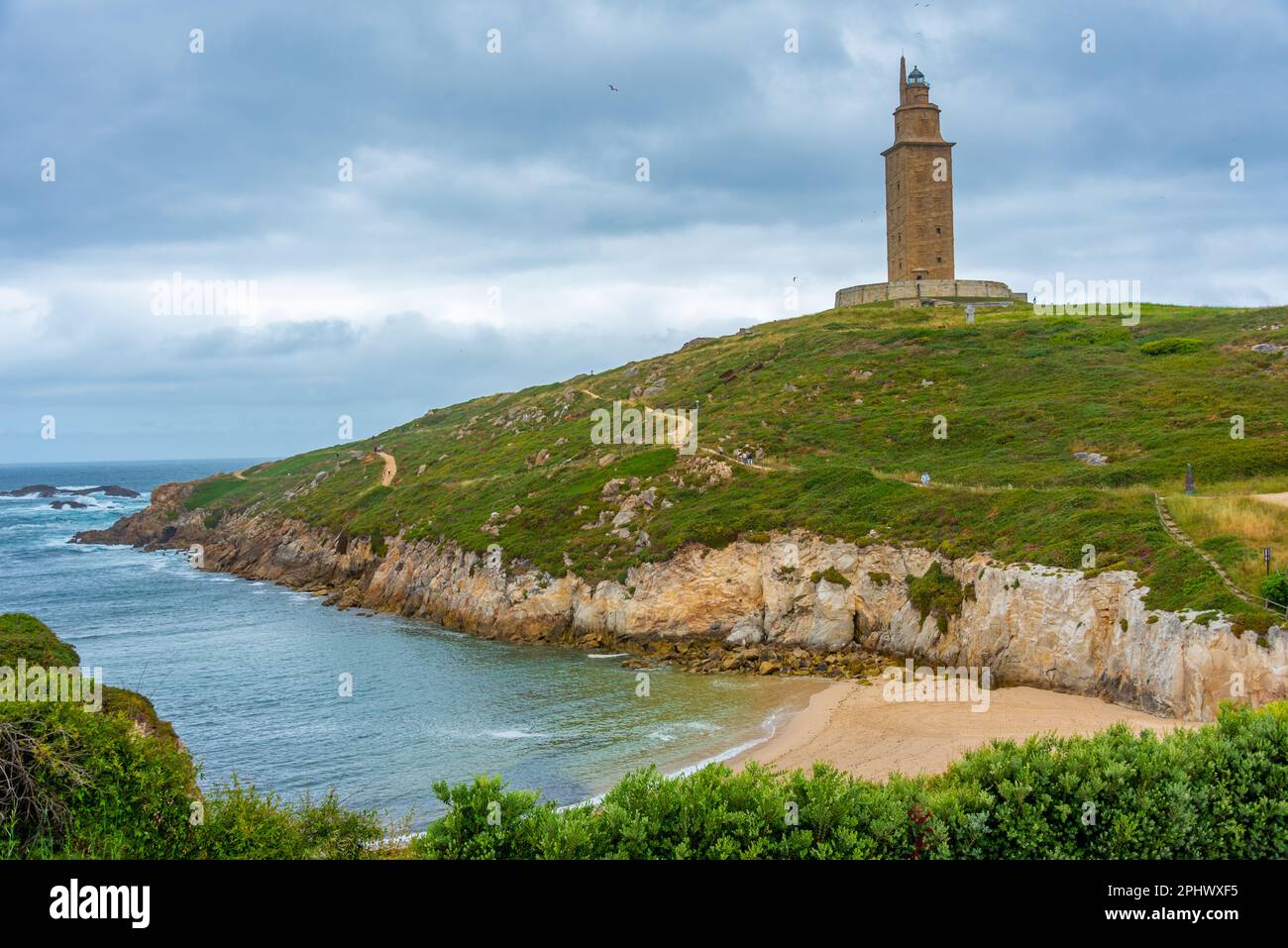 Tower of Hercules lighthouse at Spanish town A Coruna Stock Photo - Alamy