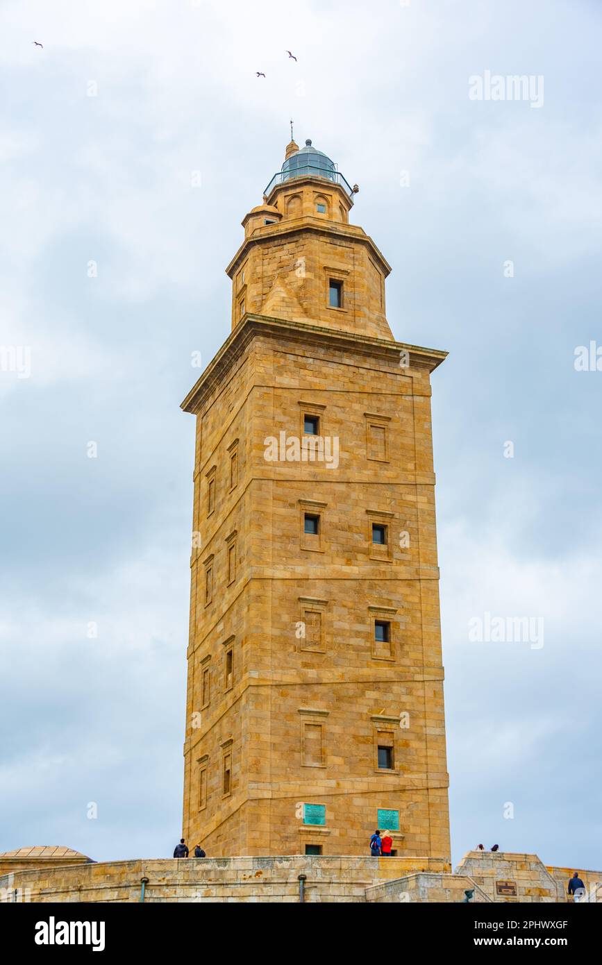 Tower of Hercules lighthouse at Spanish town A Coruna Stock Photo - Alamy