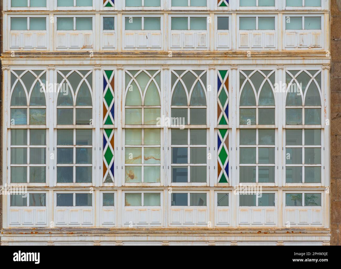 Facades of modern buildings at A Coruna waterfront in Spain Stock Photo ...