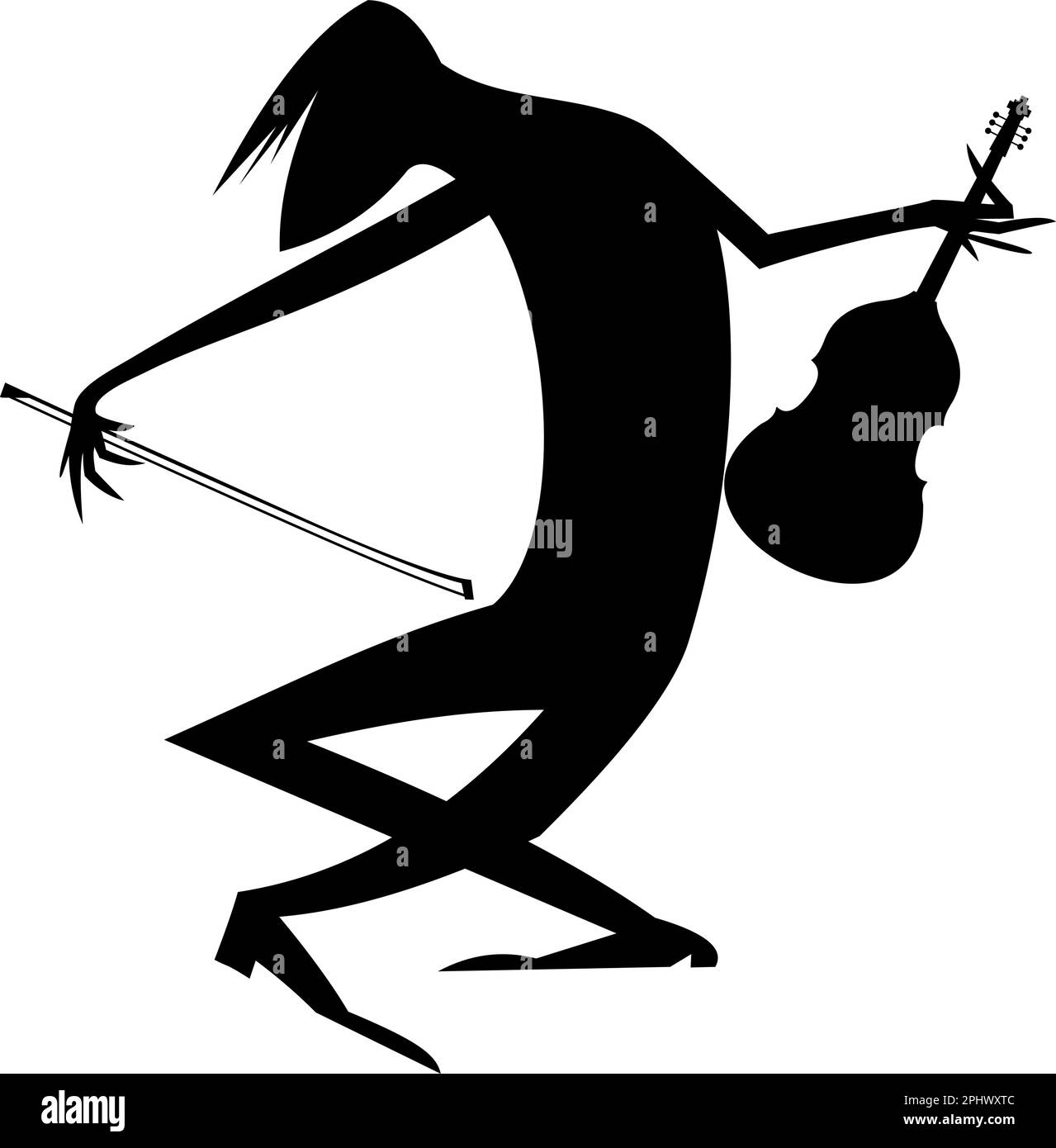 Musician playing violin. Original silhouette. Musician playing violin ...