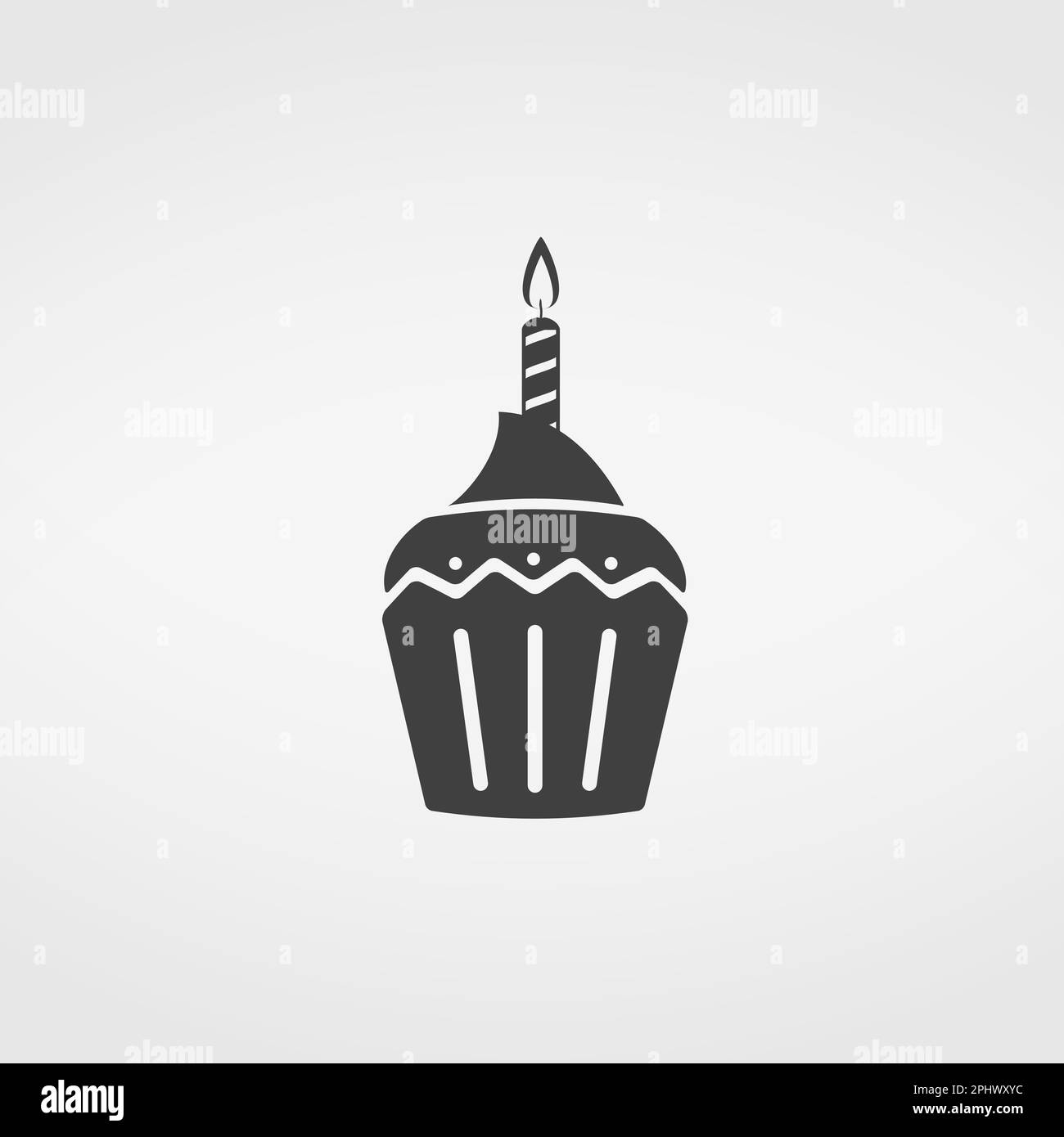 Birthday cupcake icon, vector eps10 illustration Stock Vector Image ...
