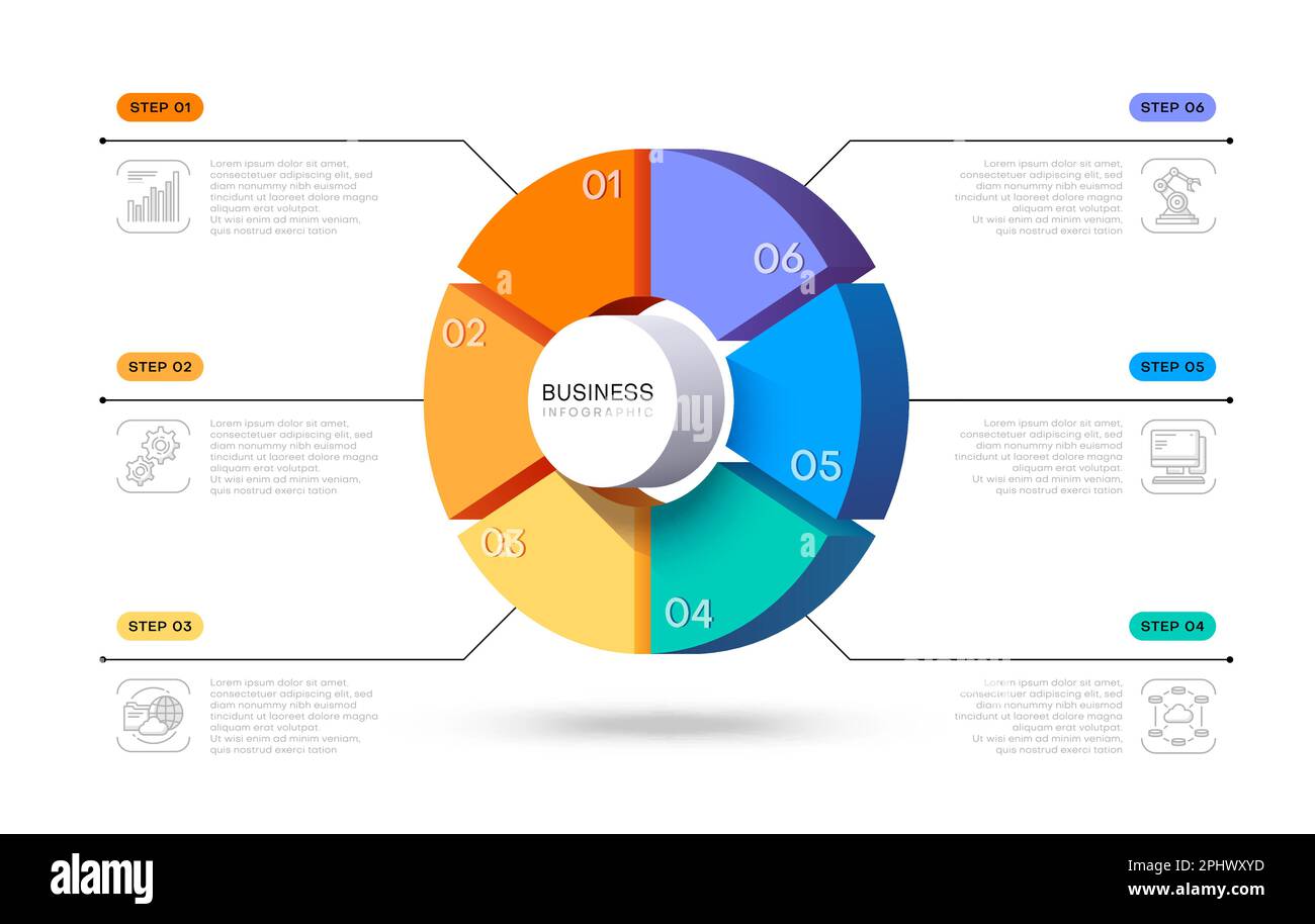 3d Business Infographic Vector Circle Pie Chart Informative Diagram