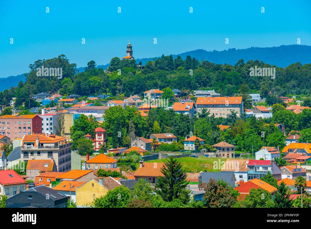 Aerial view of Spanish town Vigo Stock Photo - Alamy