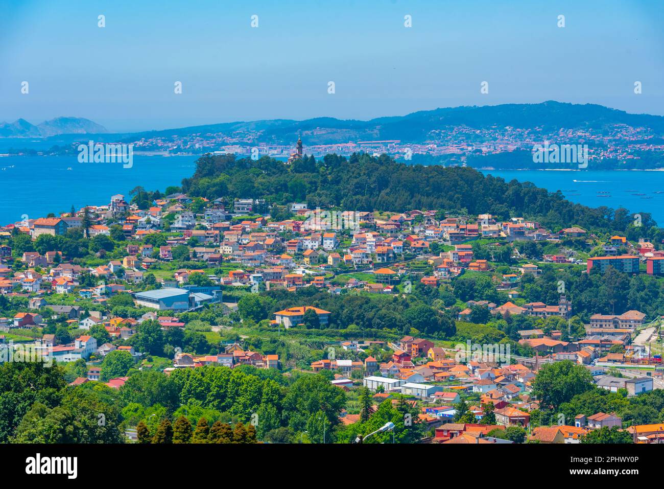 Aerial view of Spanish town Vigo Stock Photo - Alamy