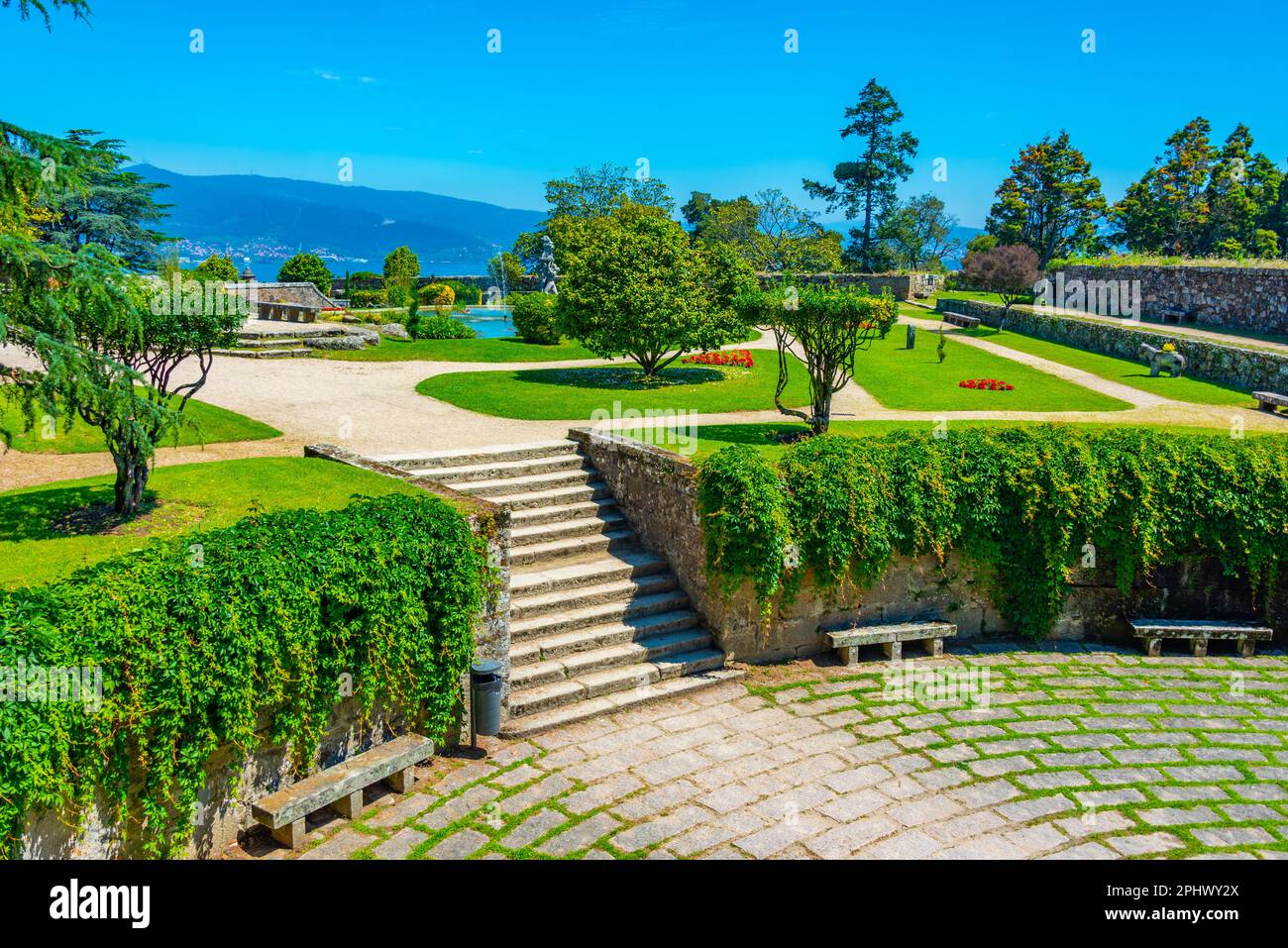 Park at the Castelo do Castro in Spanish town Vigo Stock Photo - Alamy