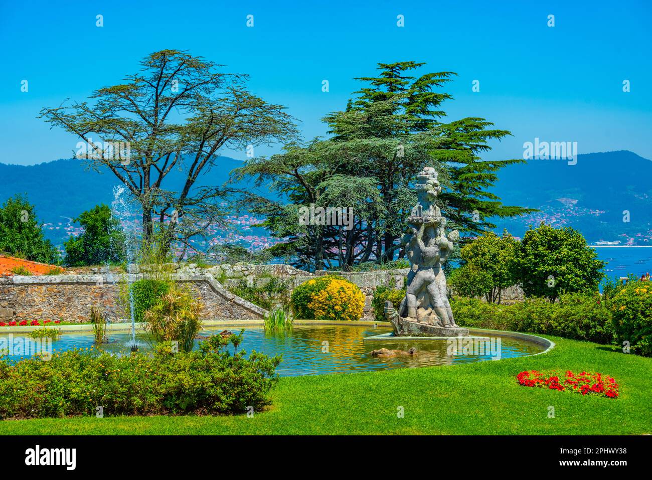 Park at the Castelo do Castro in Spanish town Vigo Stock Photo - Alamy