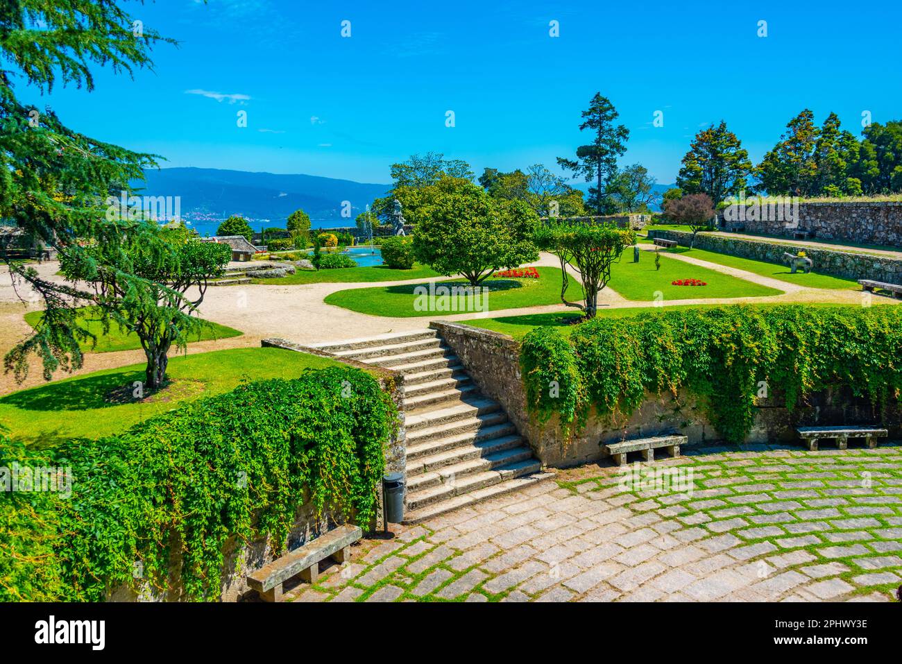 Park at the Castelo do Castro in Spanish town Vigo Stock Photo - Alamy