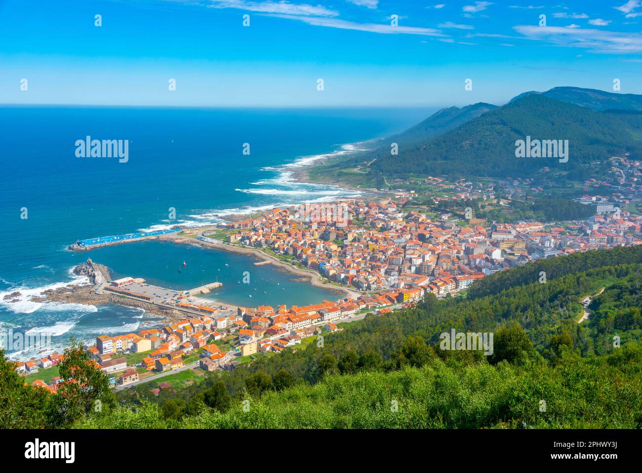 Aerial view of Spanish town A Guarda Stock Photo - Alamy