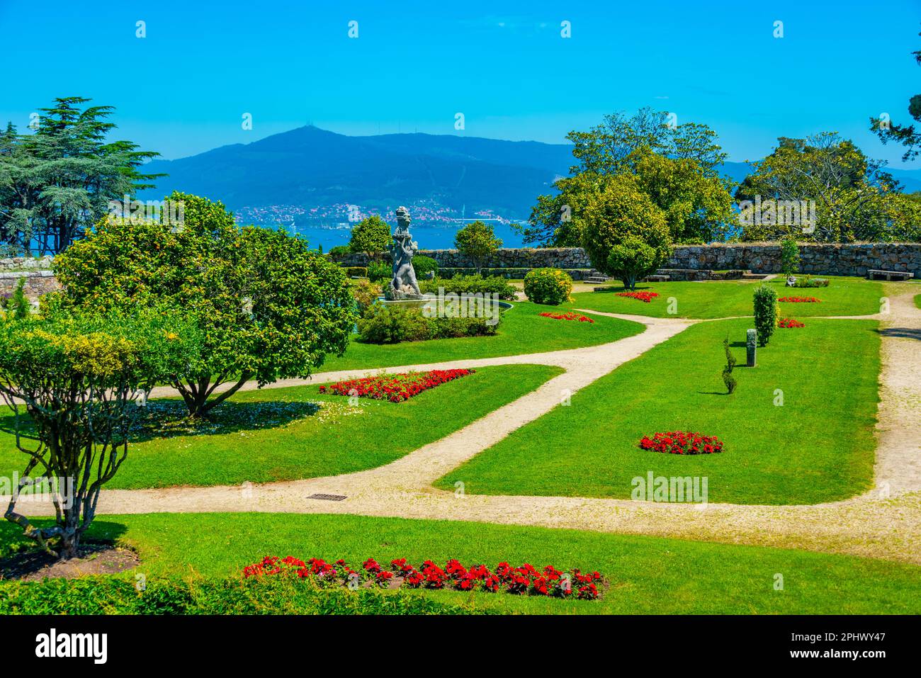 Park at the Castelo do Castro in Spanish town Vigo Stock Photo - Alamy